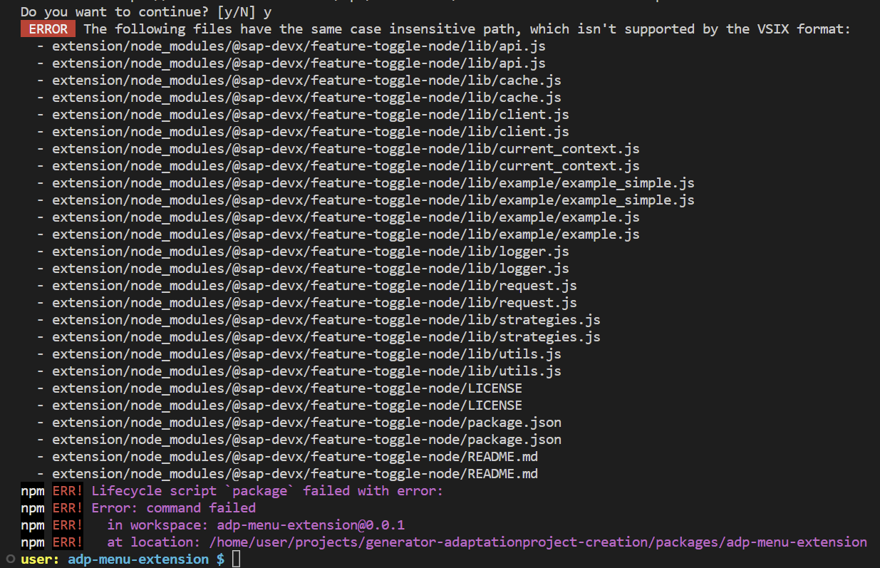 ERROR: The following files have the same case insensitive path, which isn't supported by the ...