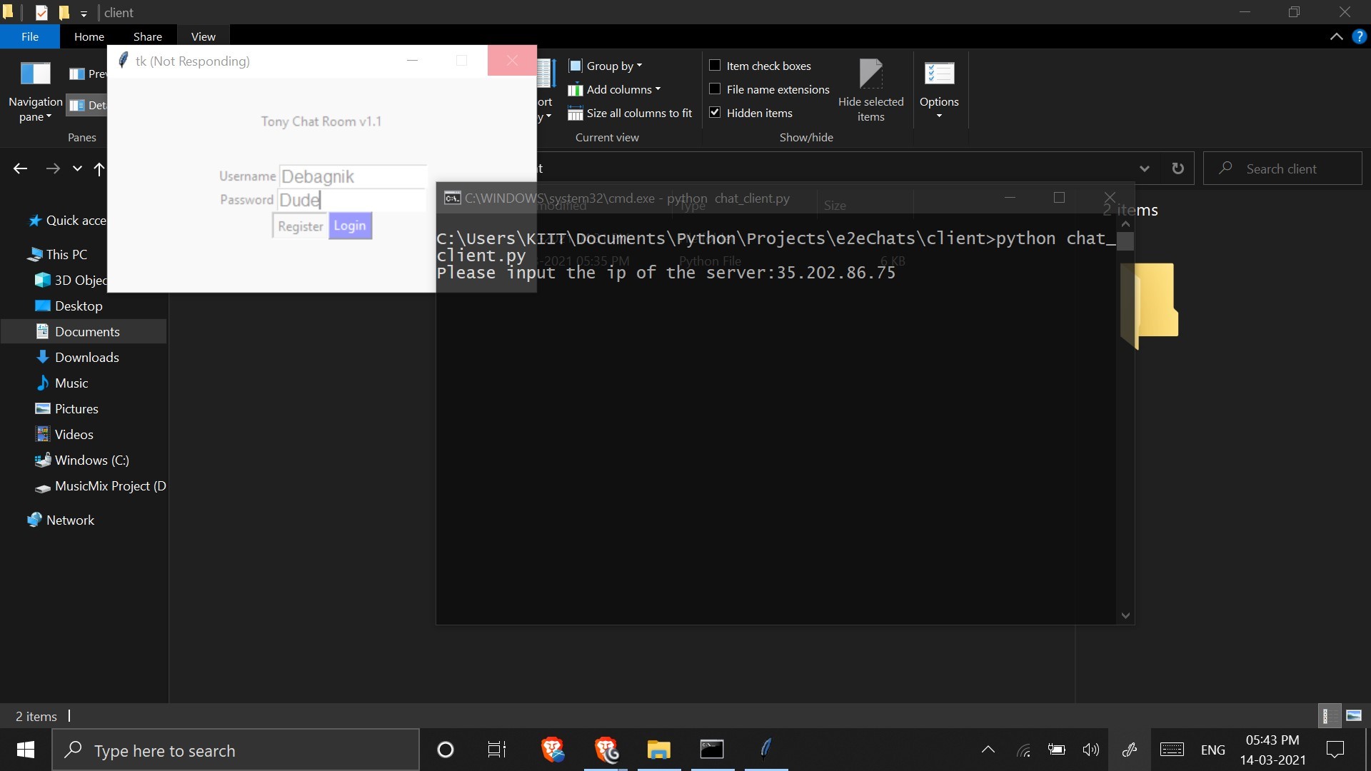 program not responding · Issue #1 · TonyCode-py/Encrypted-ChatRoom · GitHub