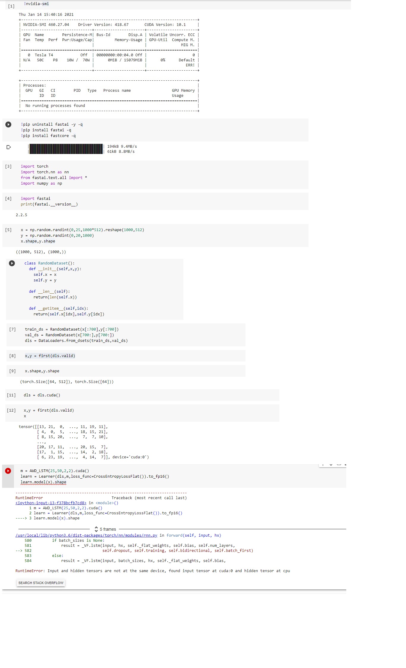 Runtime Error Using Awd Lstm Runtimeerror Input And Hidden Tensors Are Not At The Same Device 2639