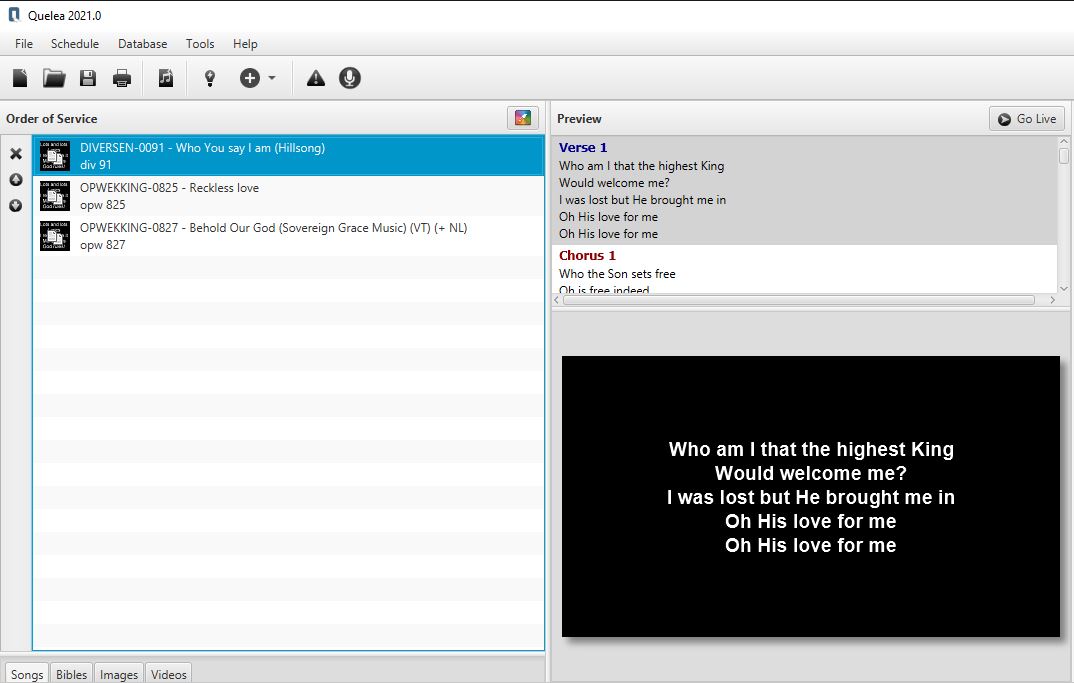 Images in saved schedules replaced by images from Images library · Issue #359 · quelea ...