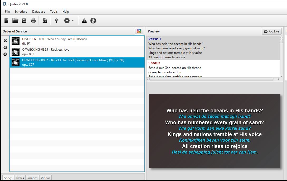 Images in saved schedules replaced by images from Images library · Issue #359 · quelea ...