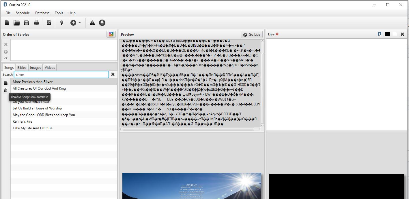 Corrupt song in DB causes crash · Issue #529 · quelea-projection/Quelea · GitHub