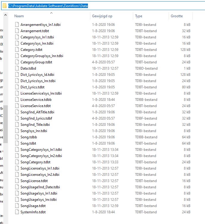 Import ZionWorx 2014 - 3.9.3.0 database not possible (non-existing MainTable.dat) · Issue #274 ...