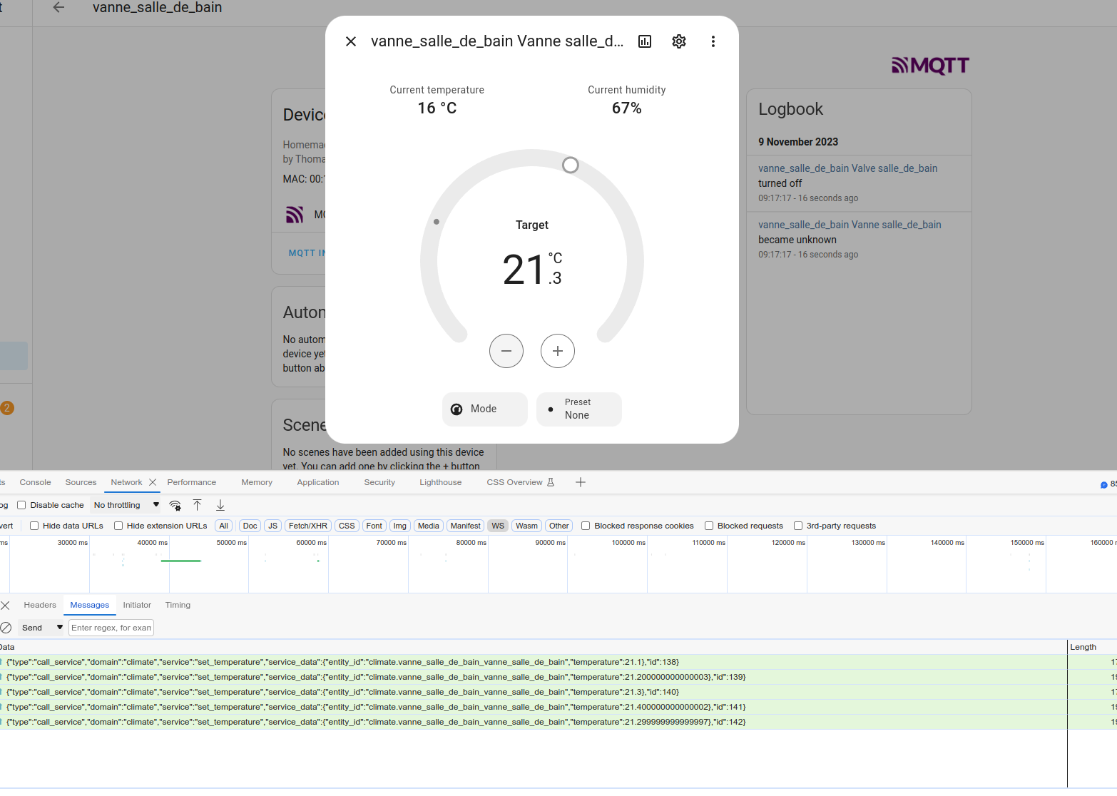 Thermostat card (and detailed view) send bad values to backend (conversion ?) · Issue #18576 ...