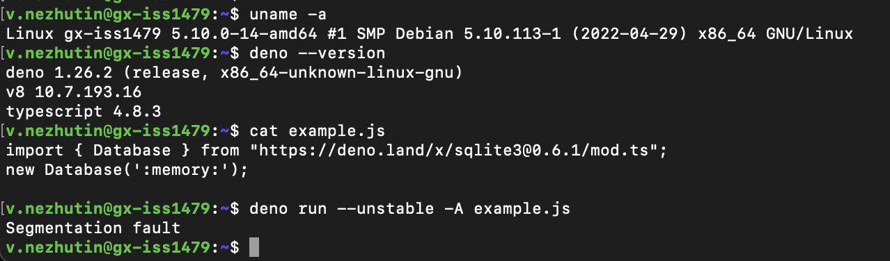 Sqlite Ffi Segmentation Fault · Issue 16413 · Denolanddeno · Github