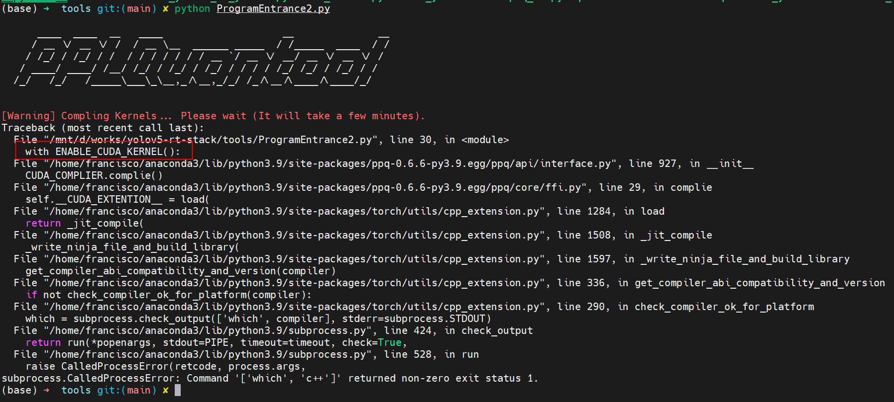 with ENABLE_CUDA_KERNEL() 报错 · Issue #400 · OpenPPL/ppq · GitHub