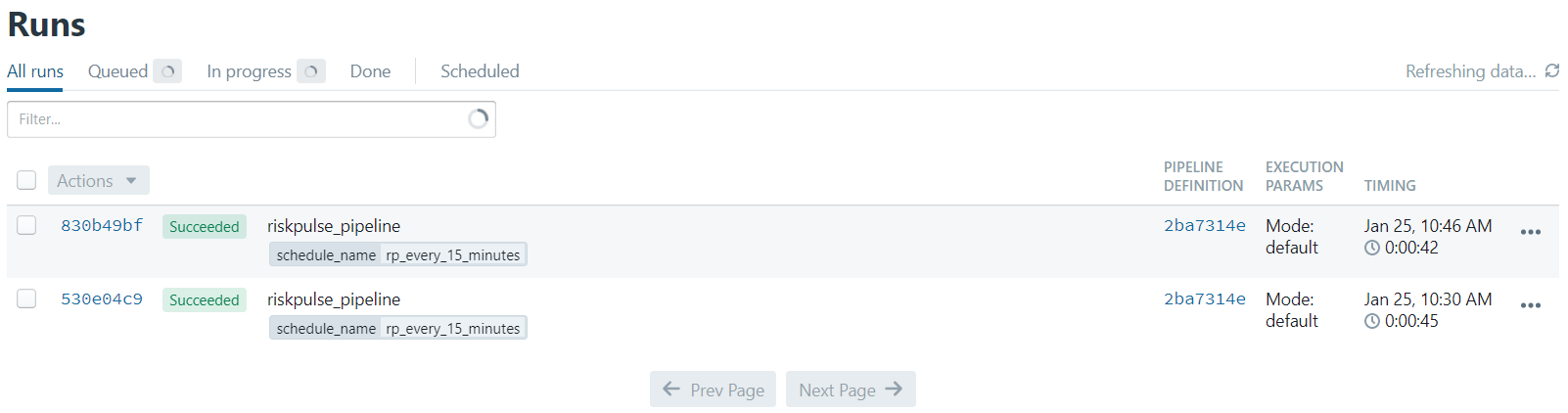 Dagits Latest Runs And Runs Page Showing Time As Utc 11 Instead Of Local Time Est Ver 0