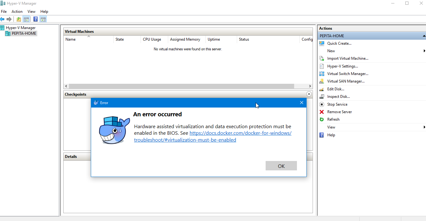 Docker Fails To Start On Windows 10 · Issue 1296 · Docker For Win · Github