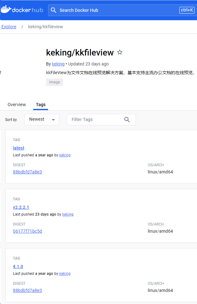 请问什么时候把v4.3.0docker镜像提供一下呀？ · Issue #504 · kekingcn/kkFileView · GitHub