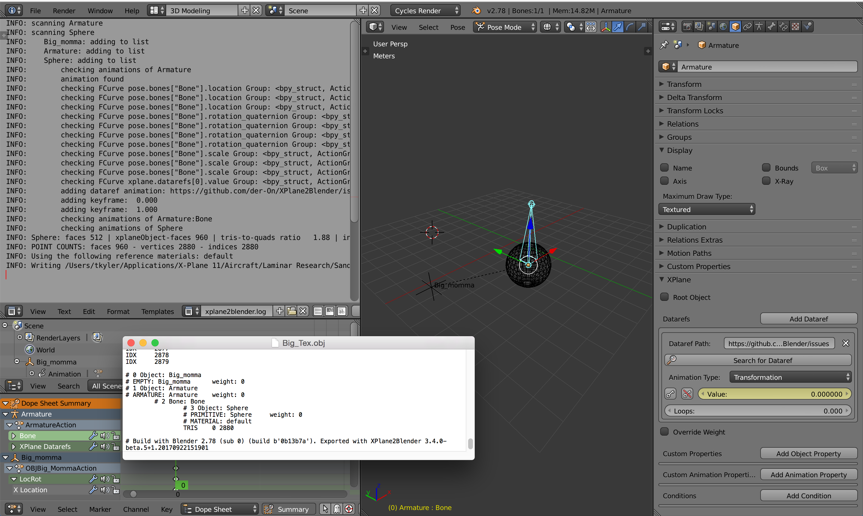 keyframes on armature bones don't export animation commands. · Issue #310 · X-Plane ...