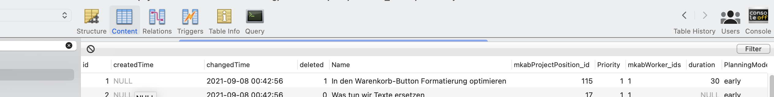 Filters not accessible anymore · Issue #3859 · sequelpro/sequelpro · GitHub