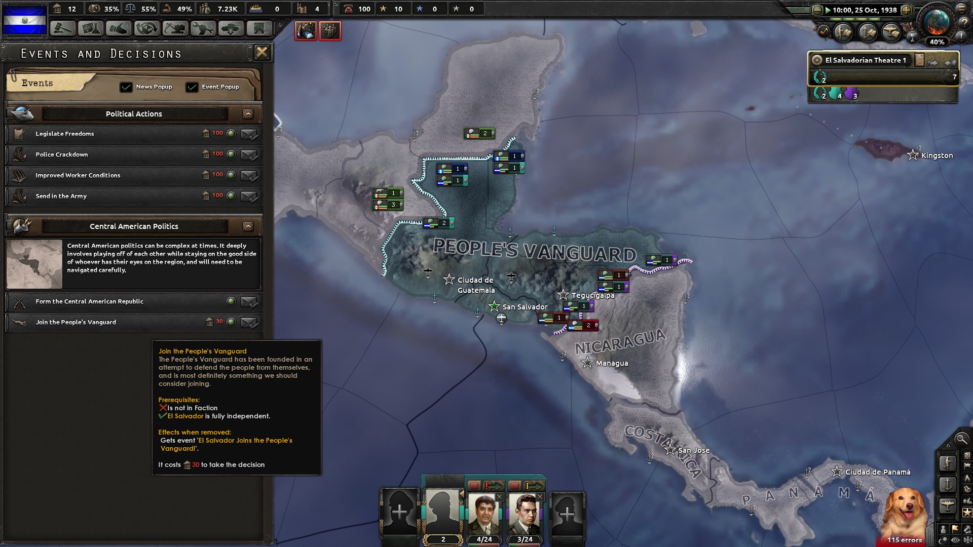 El Salvador still has decision to join "People's Vanguard" even if they are in the faction ...