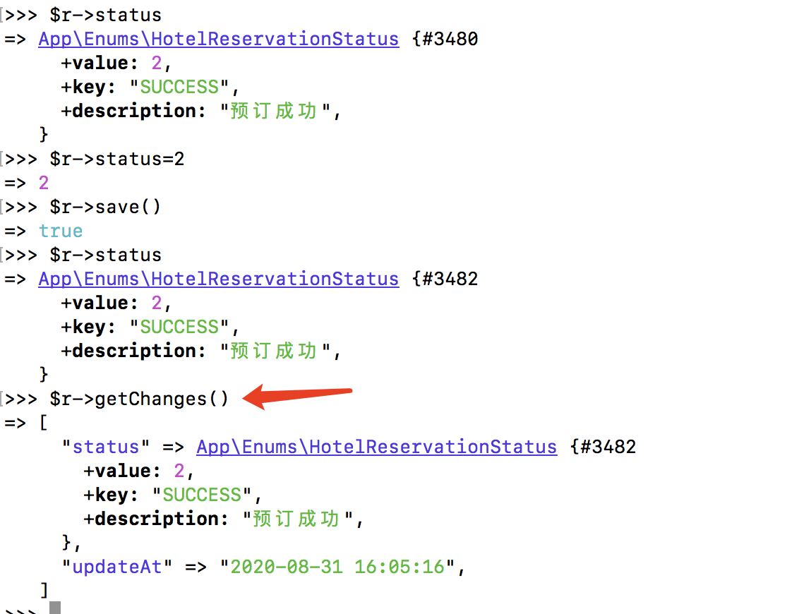 enum cast getChanges() not work as expect? · Issue #166 · BenSampo/laravel-enum · GitHub