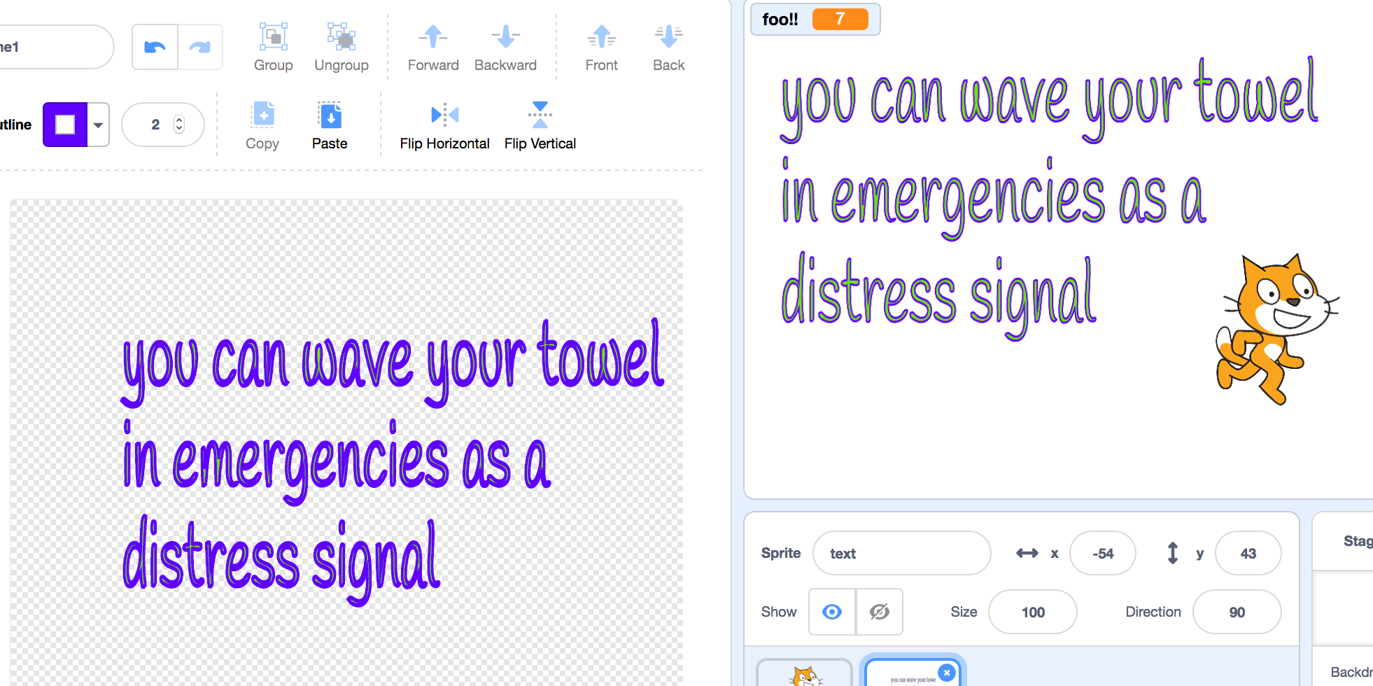 Outlined text should look the same on the stage · Issue #480 · scratchfoundation/scratch-paint ...