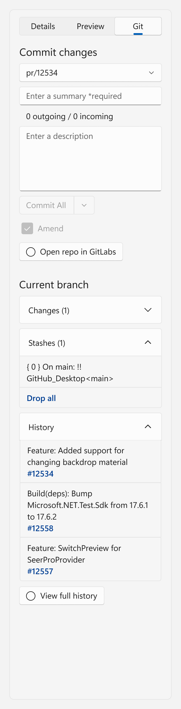 Feature: Add git tab to the details pane · Issue #12440 · files-community/Files · GitHub