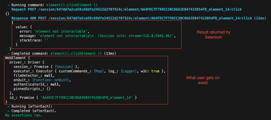 Terminal Commands On New Element Api Should Return Actual Result From Selenium · Issue 3899