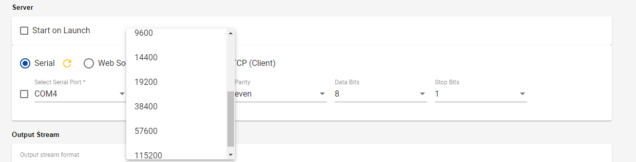 Baud Rate for serial port is not customizable · Issue #41 · panaaj/nmeasimulator · GitHub