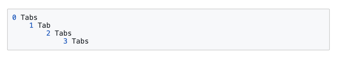 How do I change the indentation depth in code blocks for tabs in the ...