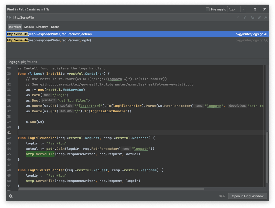 Getting logs from unicode logpath via API causes internal server error ...