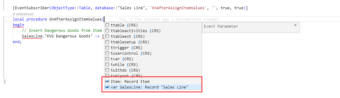 Intellisense on EventSubscriber Procedure · Issue #86 · waldo1001/crs ...