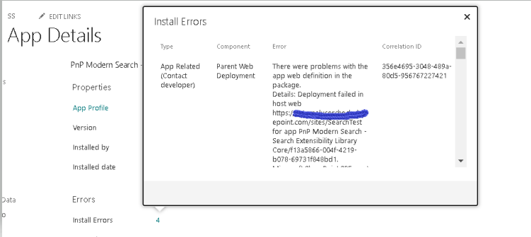 Errors while installing "pnp-modern-search-extensibility.sppkg". · Issue #579 · microsoft-search ...