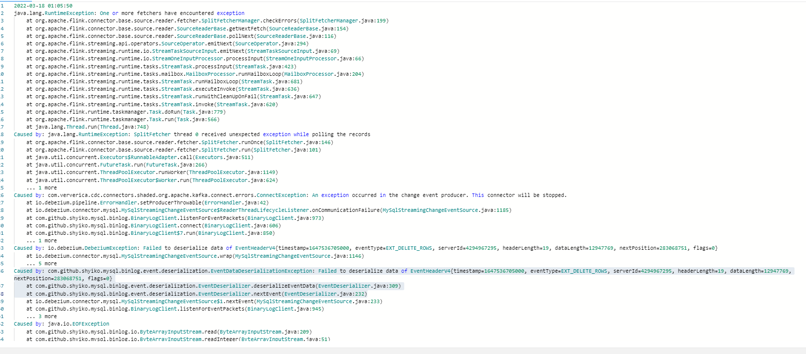 No TableMapEventData has been found for table id:816. Usually that means that you have started ...