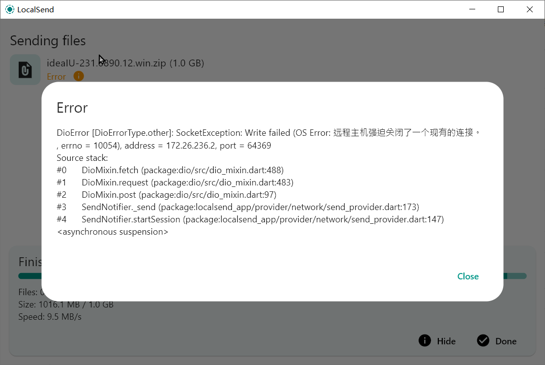 Finished with error when the file transfer is about to be completed · Issue #36 · localsend ...