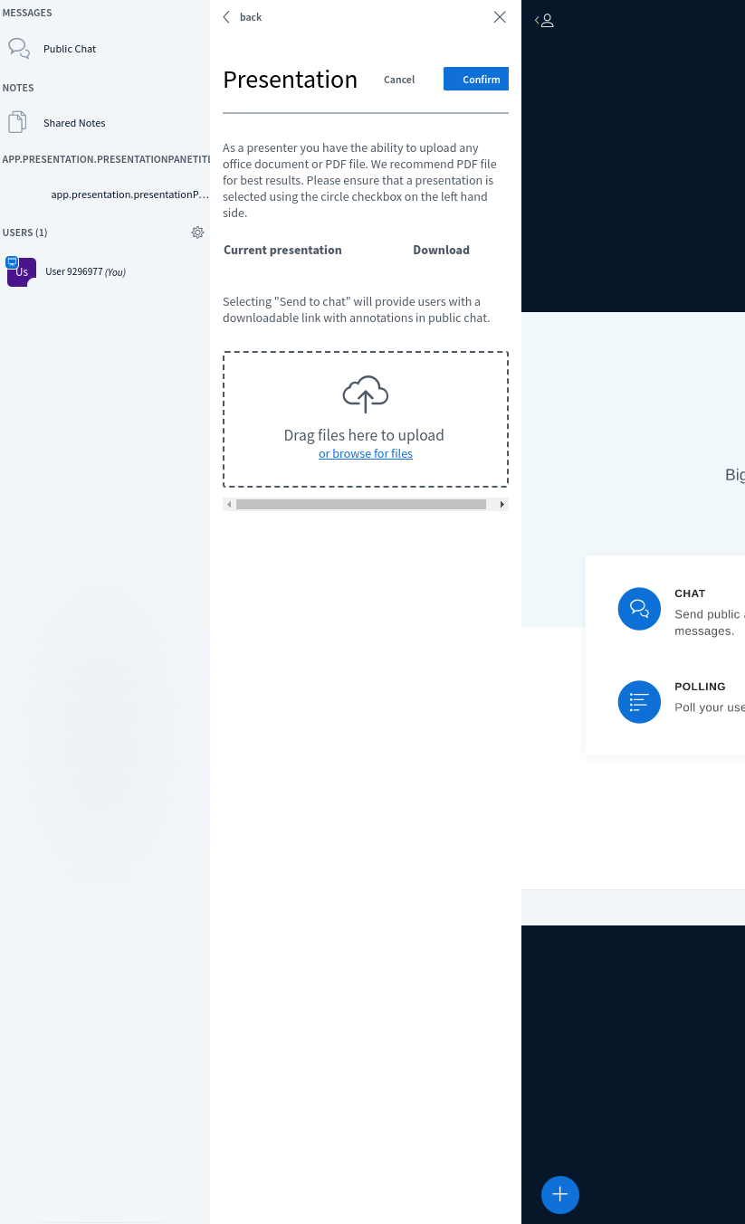 Turn presentation management into dialog · Issue #15893 · bigbluebutton/bigbluebutton · GitHub