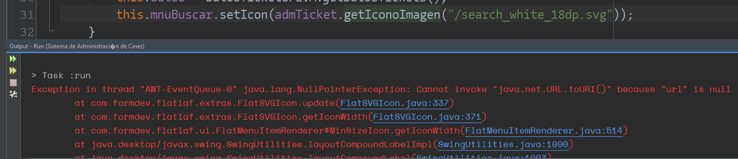 NullPointerException when trying to use FlatSVGIcon · Issue #400 · JFormDesigner/FlatLaf · GitHub