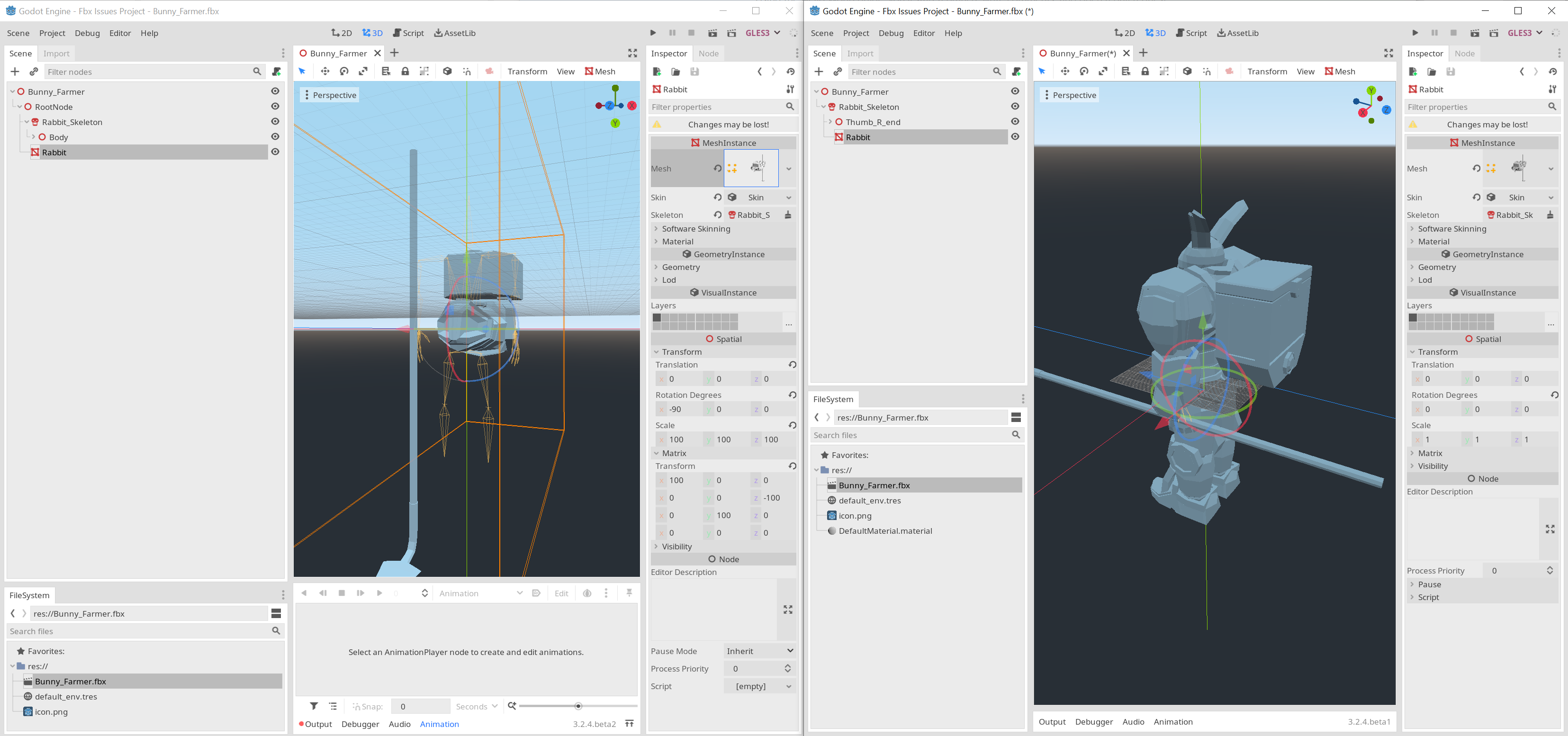 [FBX] Meshes attached to a Skeleton should be parented to that Skeleton ...