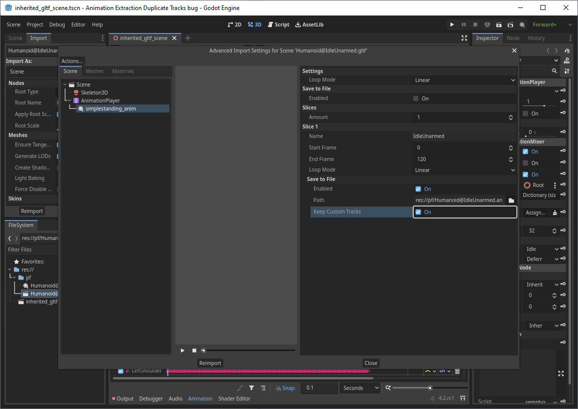 Extracted slice animations create duplicate tracks if "Keep Custom Tracks" · Issue #85042 ...