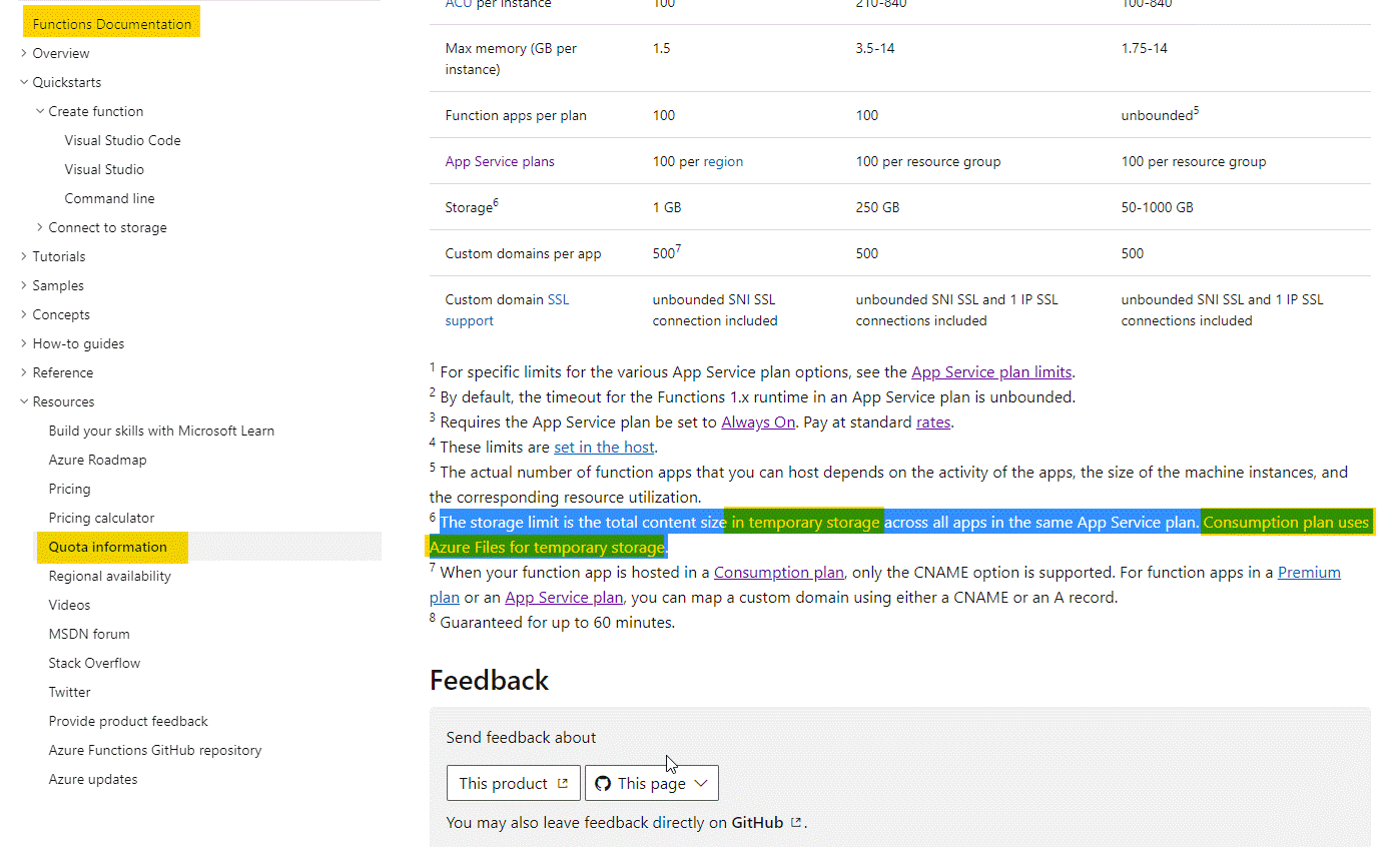 [UX] - Storage Quota Usage for Consumption Plan and Elastic Premium Plan · Issue #1570 · Azure ...