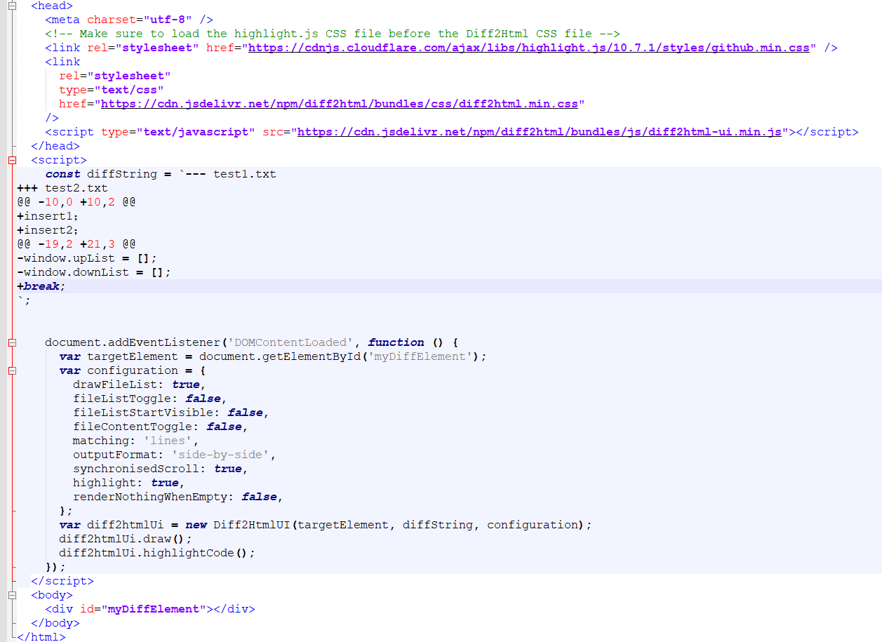 How to get the complete content comparison of two files through diff · Issue #418 · rtfpessoa ...