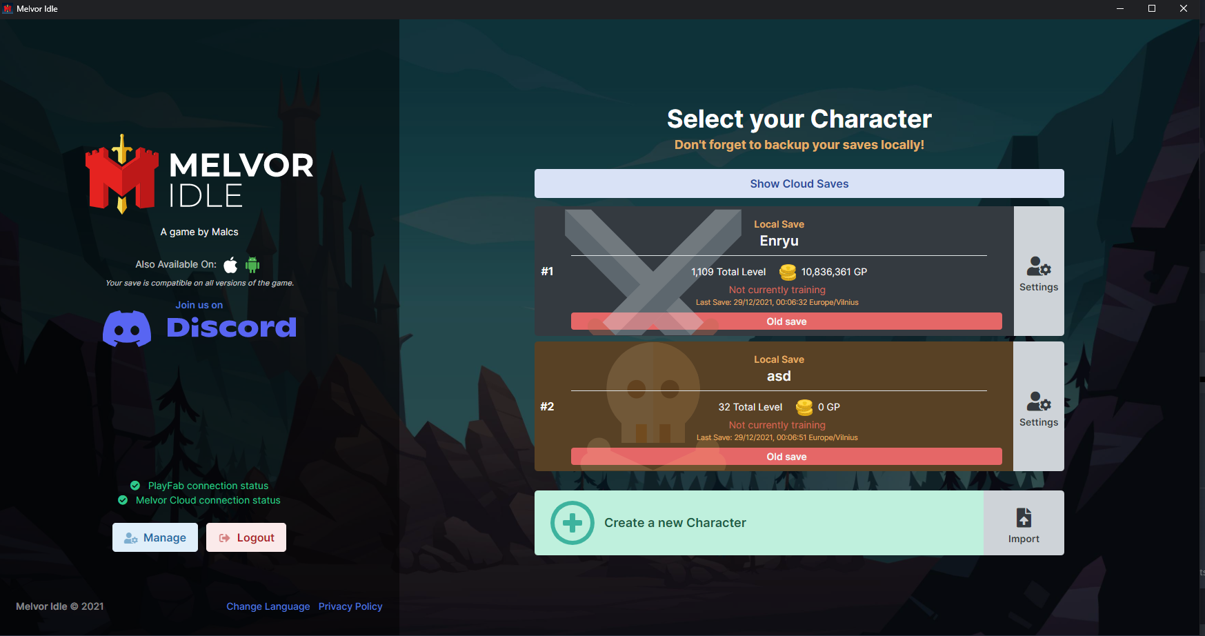 [Bug]: Can't start the game/load any character · Issue #1995 · MelvorIdle/melvoridle.github.io ...