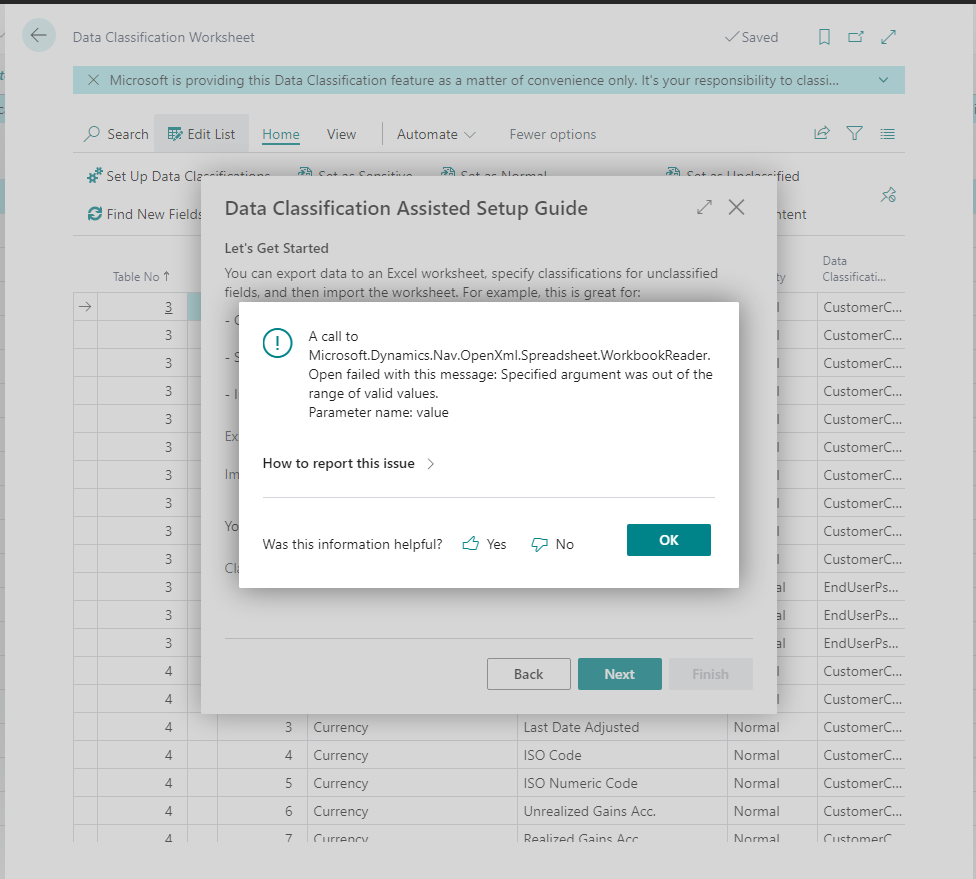 Bc21 Error When Running Import Classification Data From Excel · Issue 20459 · Microsoft 4529