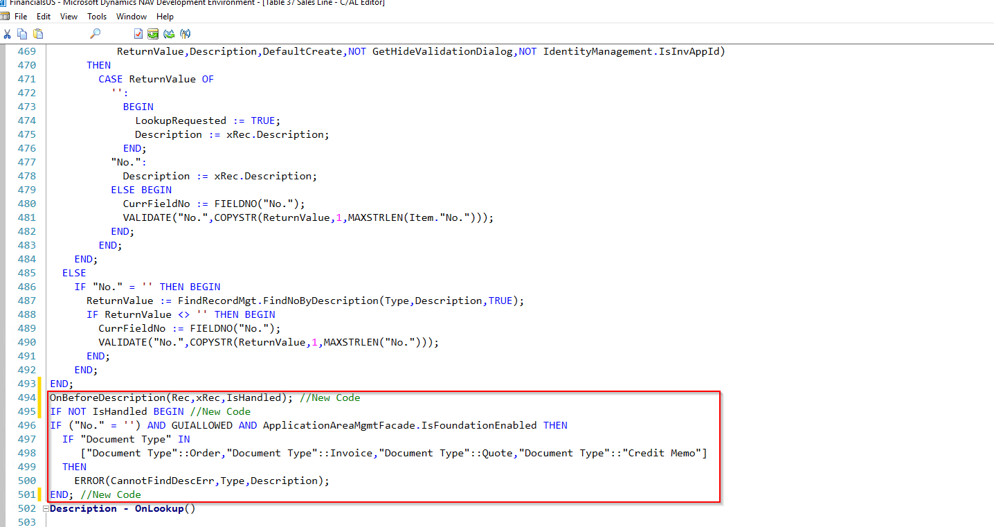 Event Request For Table Sales Line Description Onvalidate · Issue 2911 · Microsoft 6936