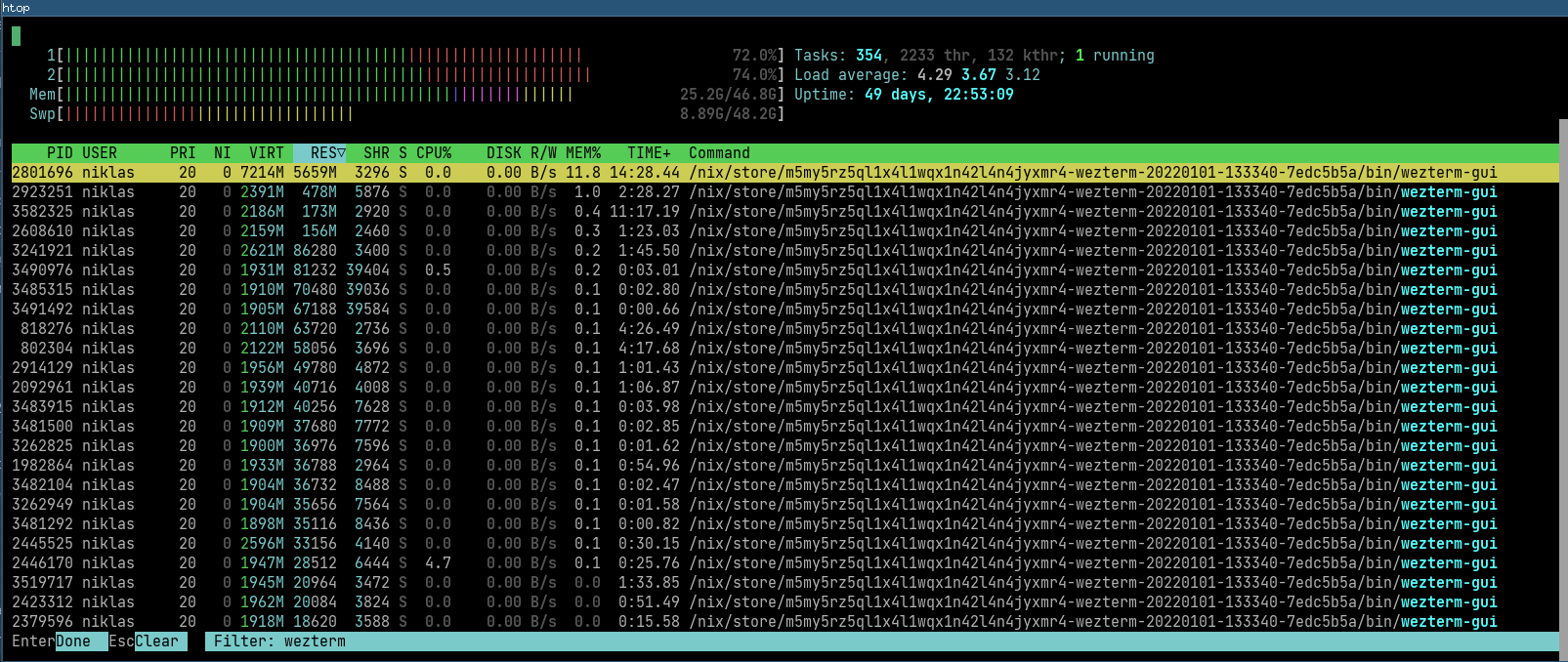High memory use (> 5 GiB) in some terminals · Issue #1626 · wezterm/wezterm · GitHub