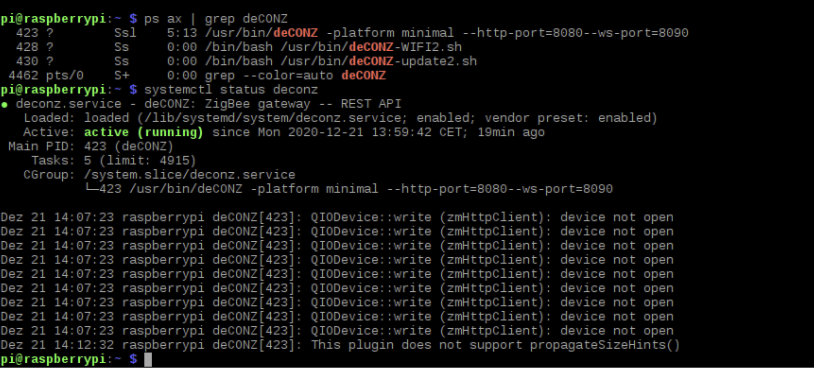 DeConz: Repetitive Logfile entries to out of memory · Issue #2862 ...