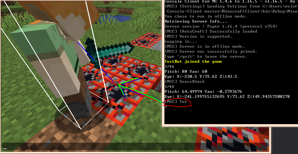 Get which block player is looking · Issue #1364 · MCCTeam/Minecraft-Console-Client · GitHub