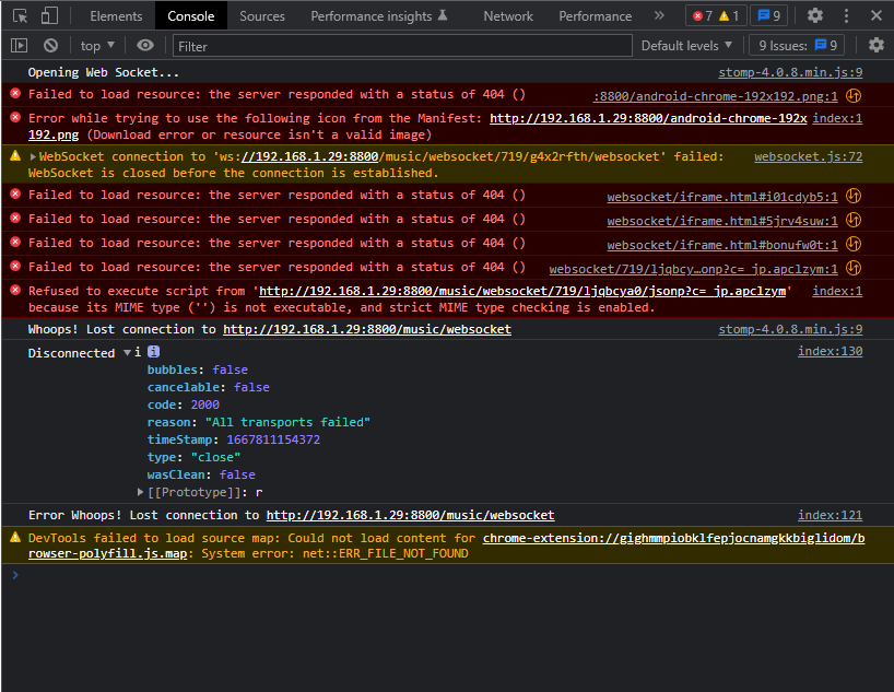 WebUI Websocket always disconnected · Issue #959 · airsonic-advanced/airsonic-advanced · GitHub