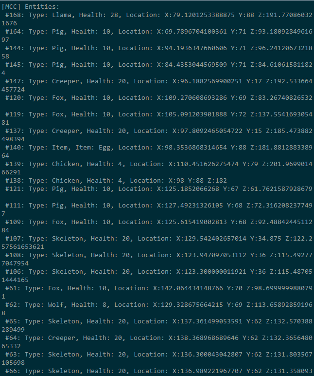 Entity command cause console froze · Issue #1237 · MCCTeam/Minecraft-Console-Client · GitHub