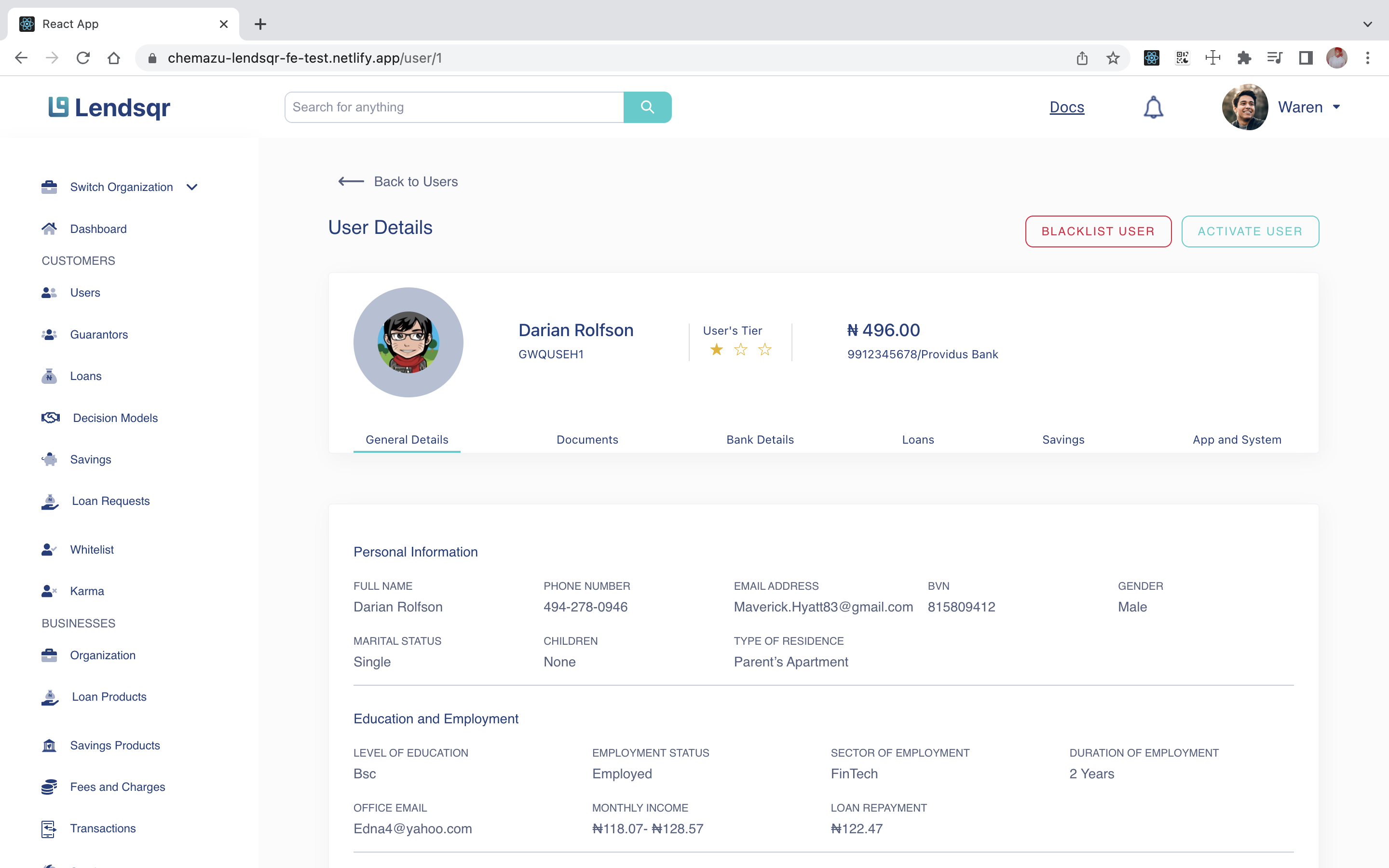 GitHub - chemazu/lendqr-assesment