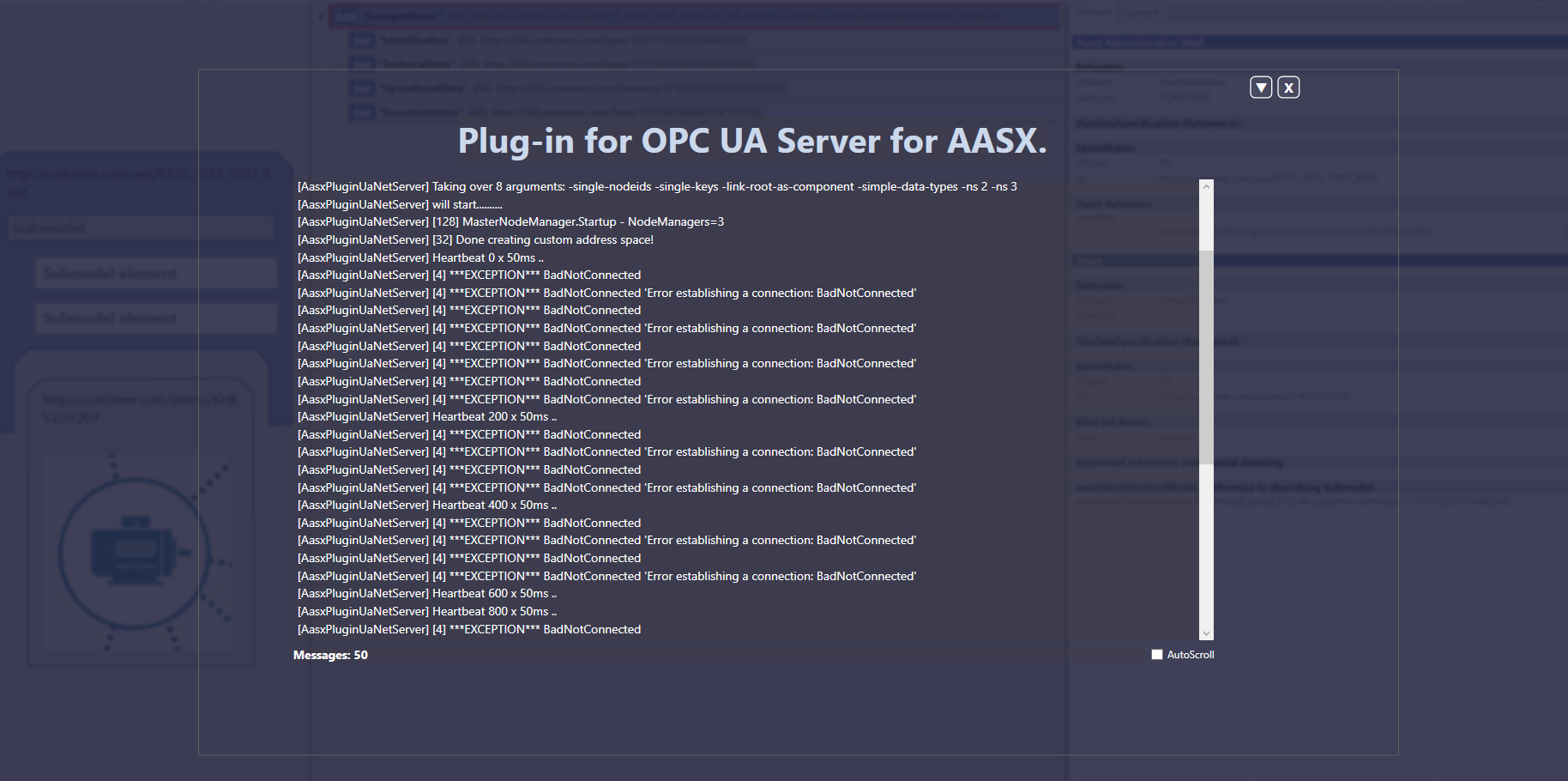 Plug-in for OPC UA Server Error · Issue #129 · eclipse-aaspe/package-explorer · GitHub