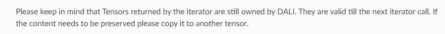PyTorch DALIGenericIterator failed to copy cpu tensors. · Issue #2968 · NVIDIA/DALI · GitHub