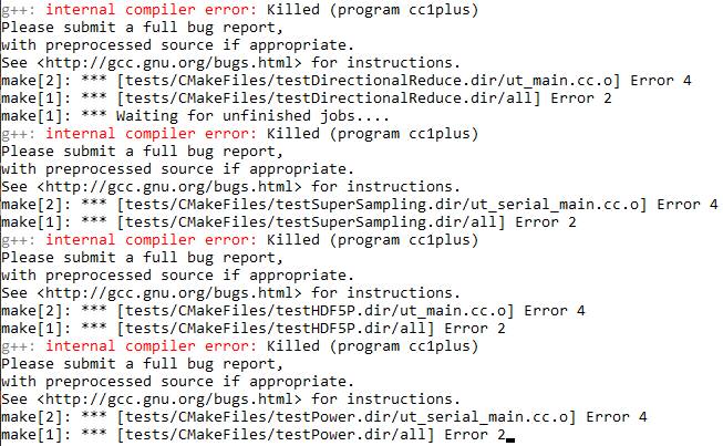 'internal compiler error' when building on summit using the default script script/build_summit ...
