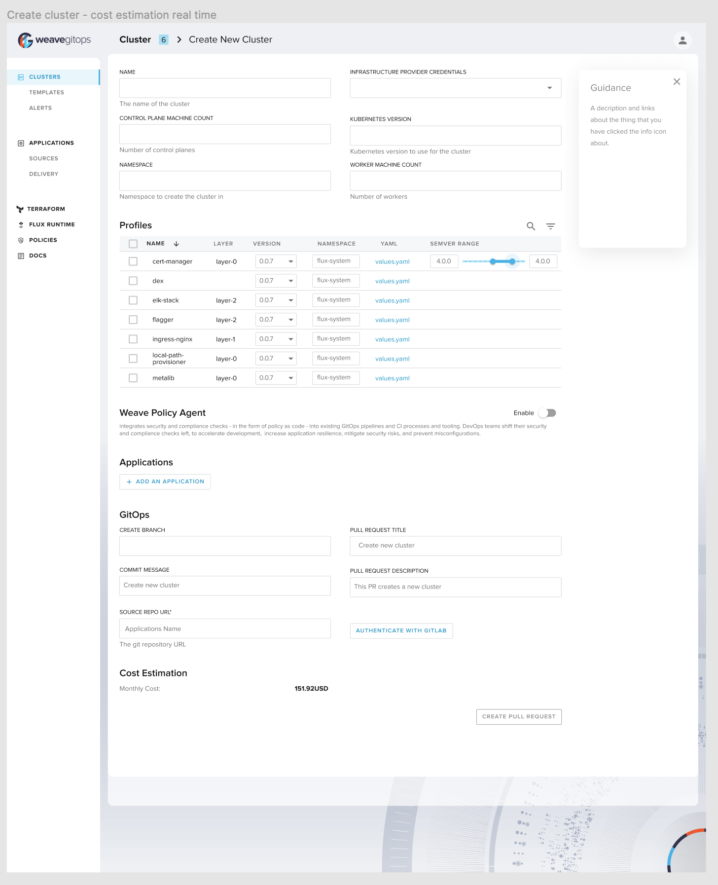 Cluster Cost Estimation (IQT) · Issue #1569 · weaveworks/weave-gitops-enterprise · GitHub