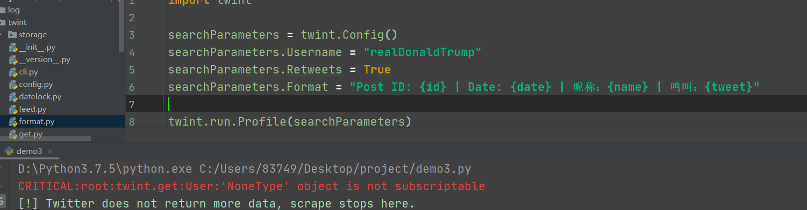 Help Me · Issue 785 · Twintproject Twint · Github