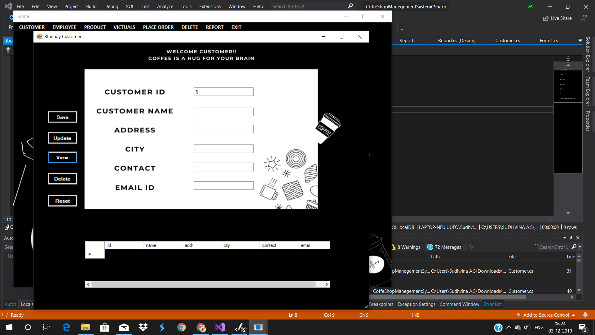GitHub - BLUEBAYcreater/Visual-Studio-2019--Database-Management-System ...