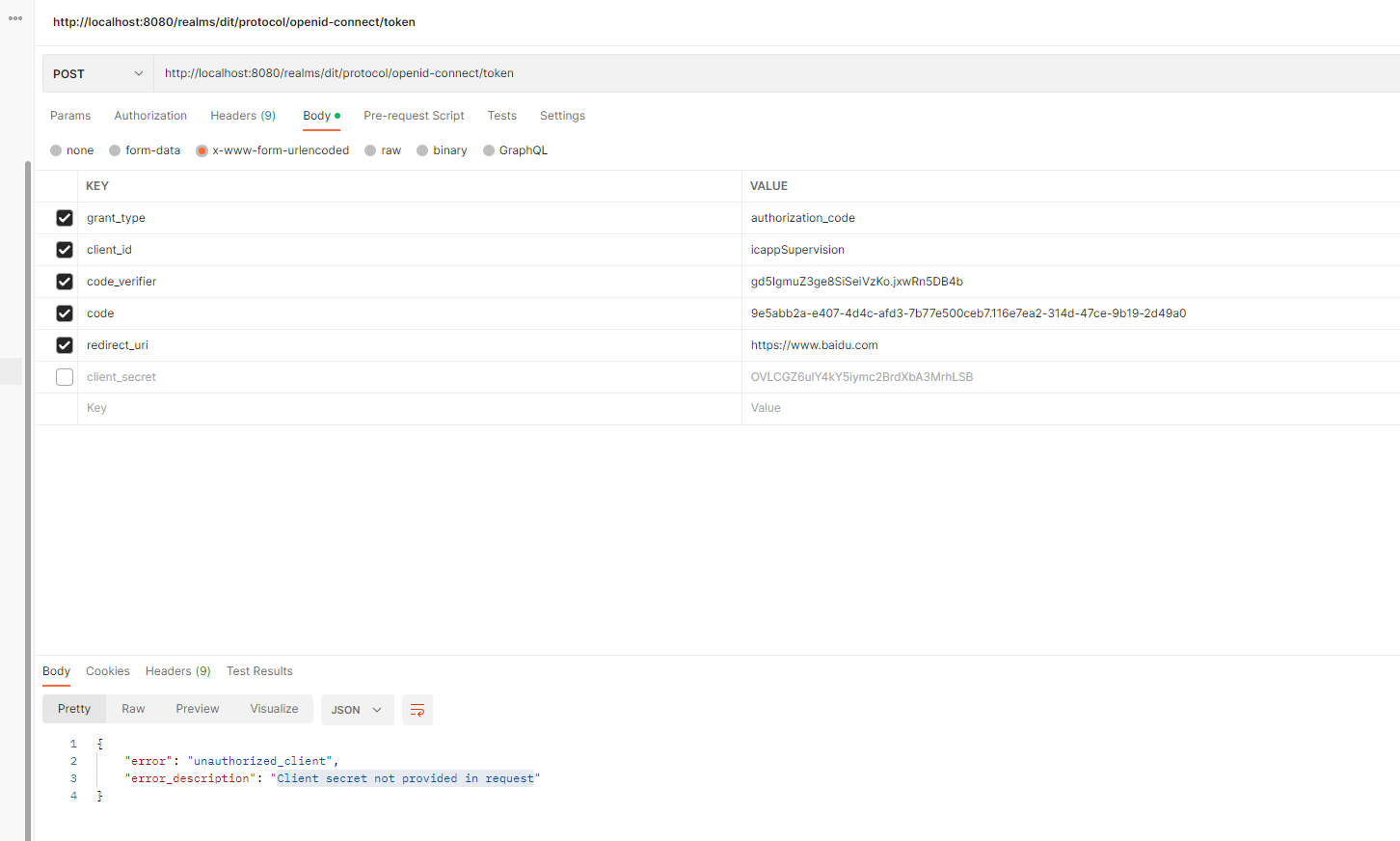 When I Use Keycloak Pkce Login My Request Param Without Clientsecertit Return Error Client