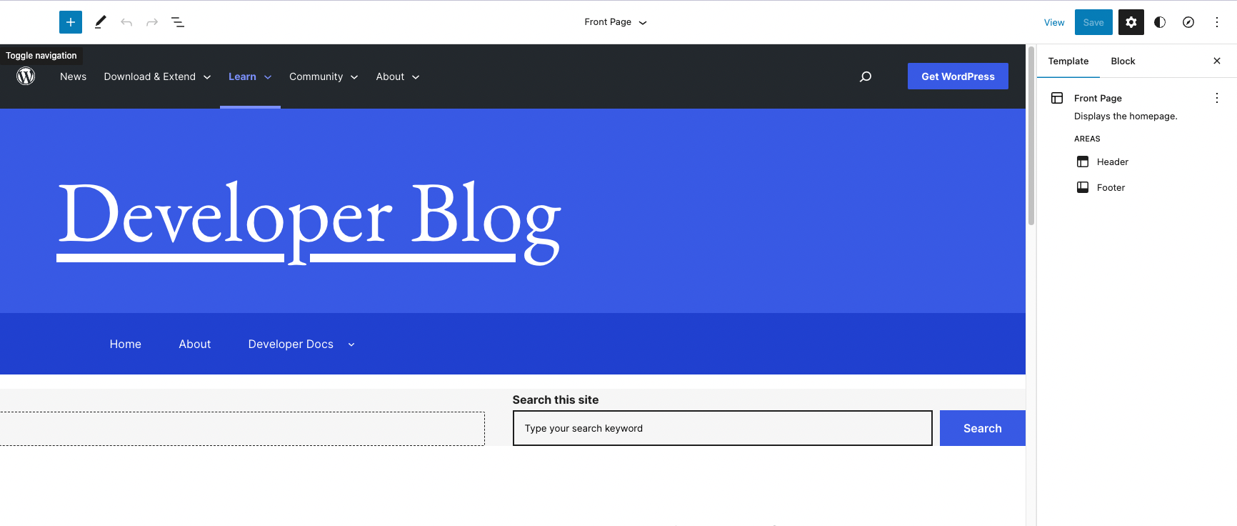 The site editor doesn't have a top left link · Issue #16 · WordPress/wporg-developer-blog · GitHub